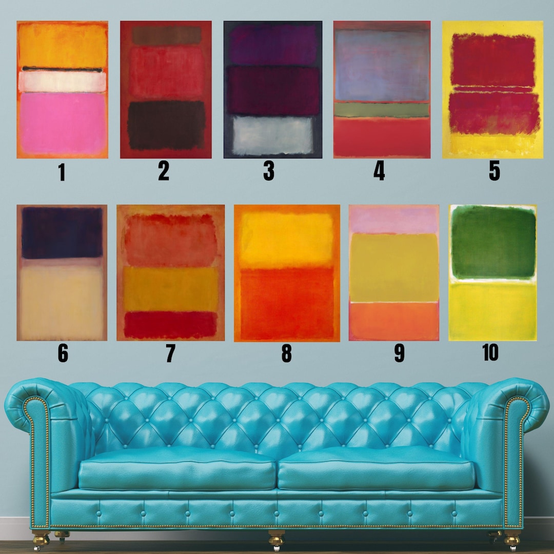 Custom Set of 2 Rothko Style Triptych Canvas Wall Art, Abstract Color ...