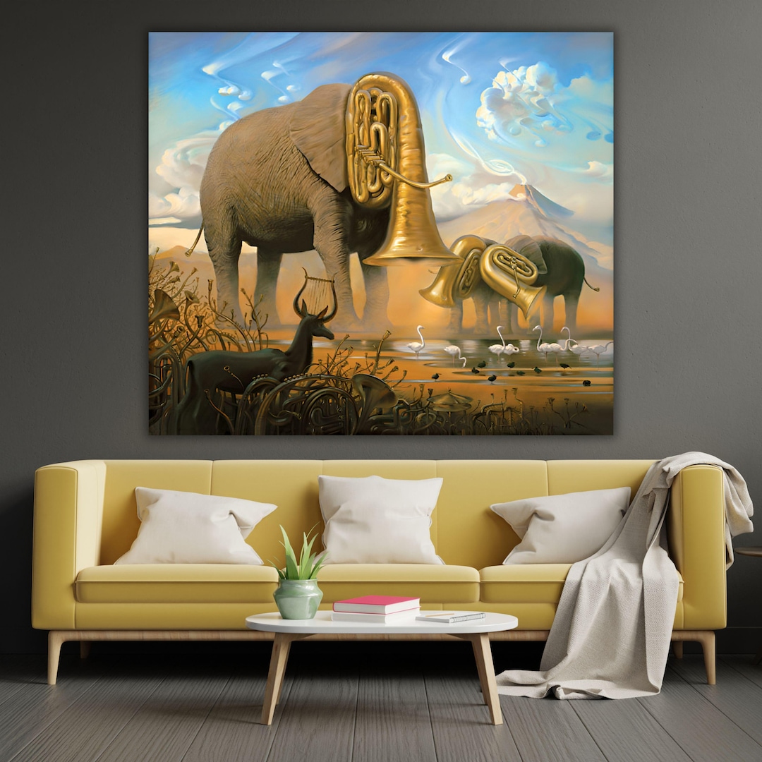 Vladimir Kush African Sonata Canvas Art, Surrealist Elephant Painting ...