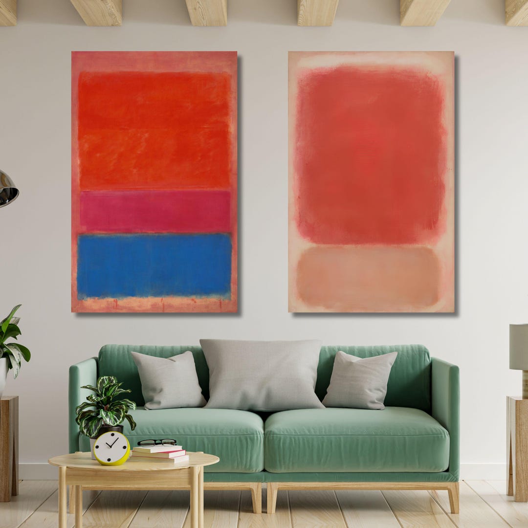 Rothko Style Triptych Canvas Wall Art Set of 2, Abstract Color Field ...