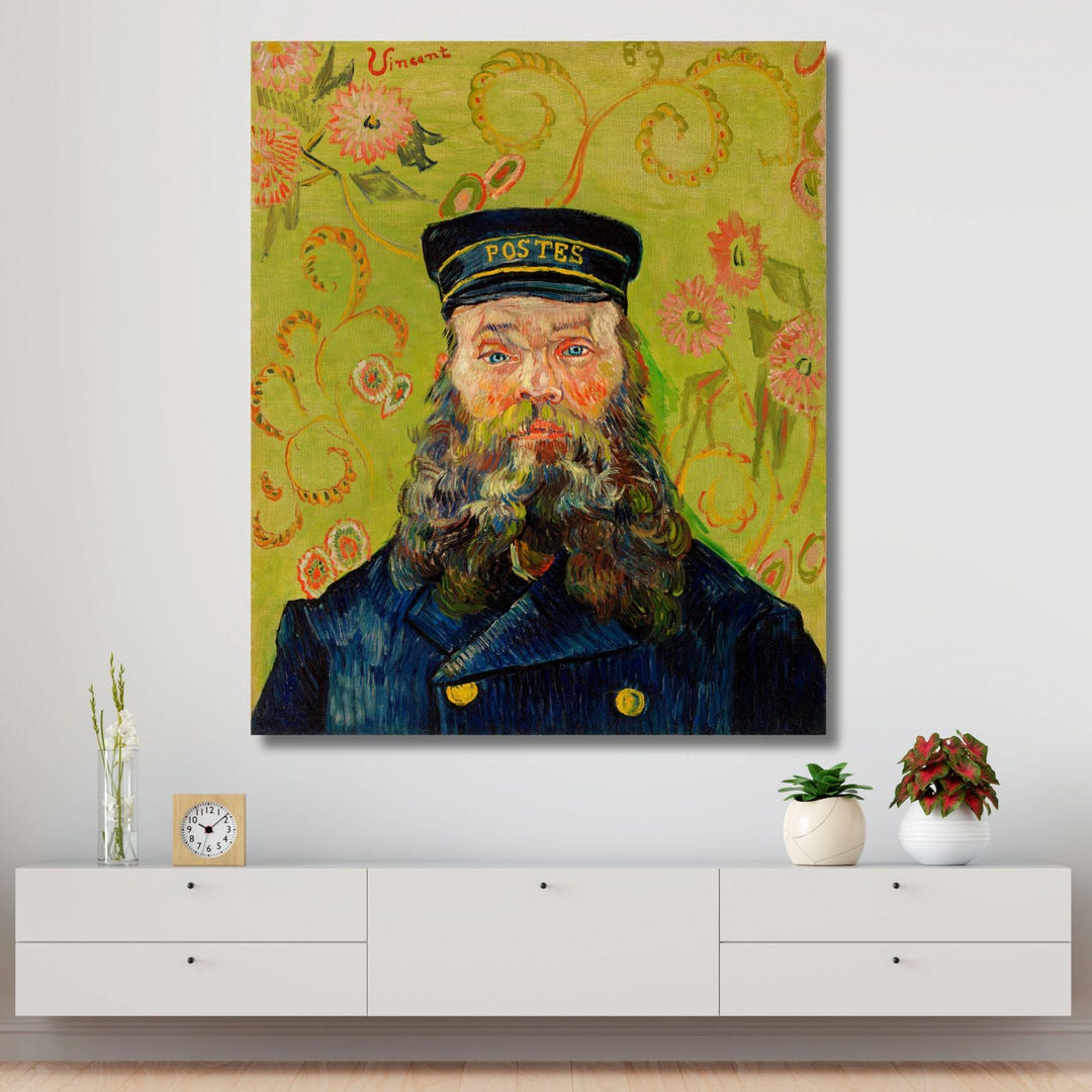 Van Gogh Postman Joseph Roulin Portrait Canvas Wall Art, Post ...