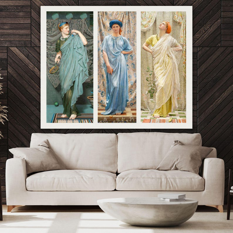 Albert Joseph Moore Battledore Canvas, Victorian Aesthetic Movement Art ...