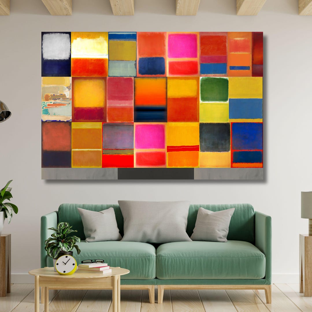 Mark Rothko Collage Canvas Wall Art, Abstract Color Field Painting ...