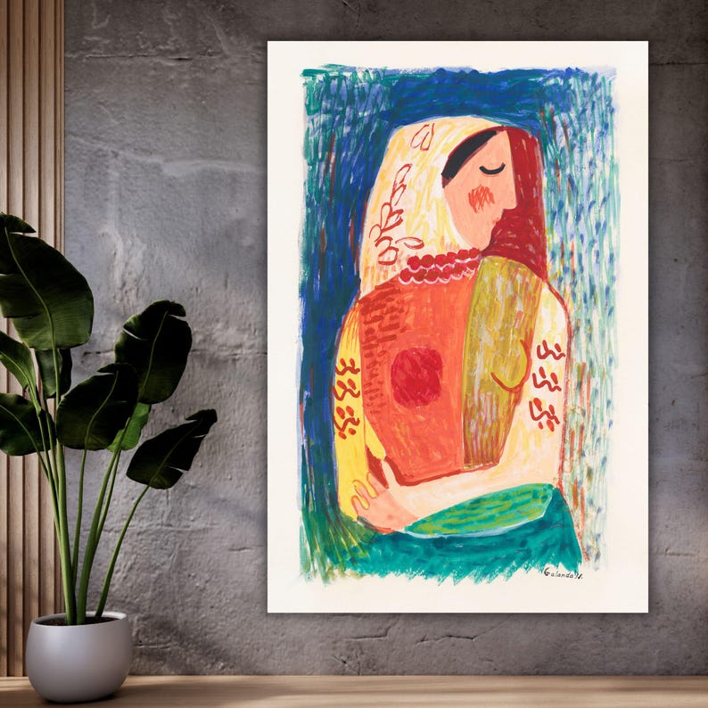 Mikulas Galanda Woman Canvas Art, Expressionist Figure Wall Decor ...