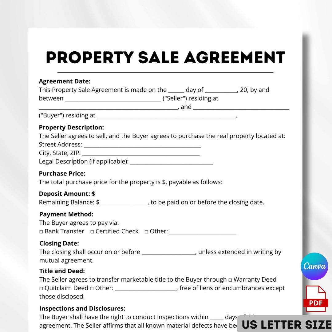 Property Sale, Purchase Agreement, Business Contract, Purchase and Sale ...