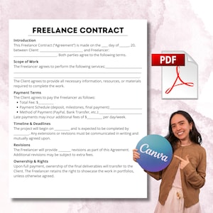 Freelance Contract, Freelance Template, Customizable Form, Freelancer ...
