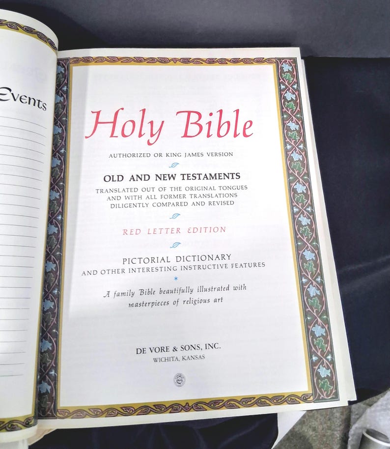 Vintage King James Family Bible, White & Gold Gilt, Illustrated, 1985 - Etsy