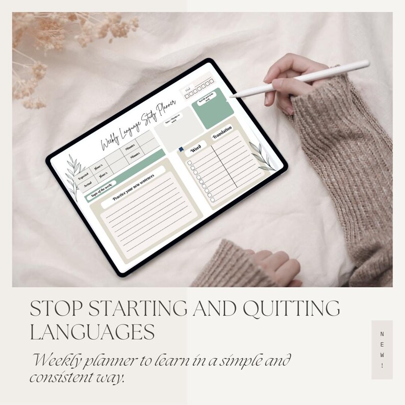Weekly Language Study Planner | Printable Study Planner | Digital PDF ...