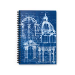 Architectural Blueprint Spiral Notebook | Ruled - Etsy