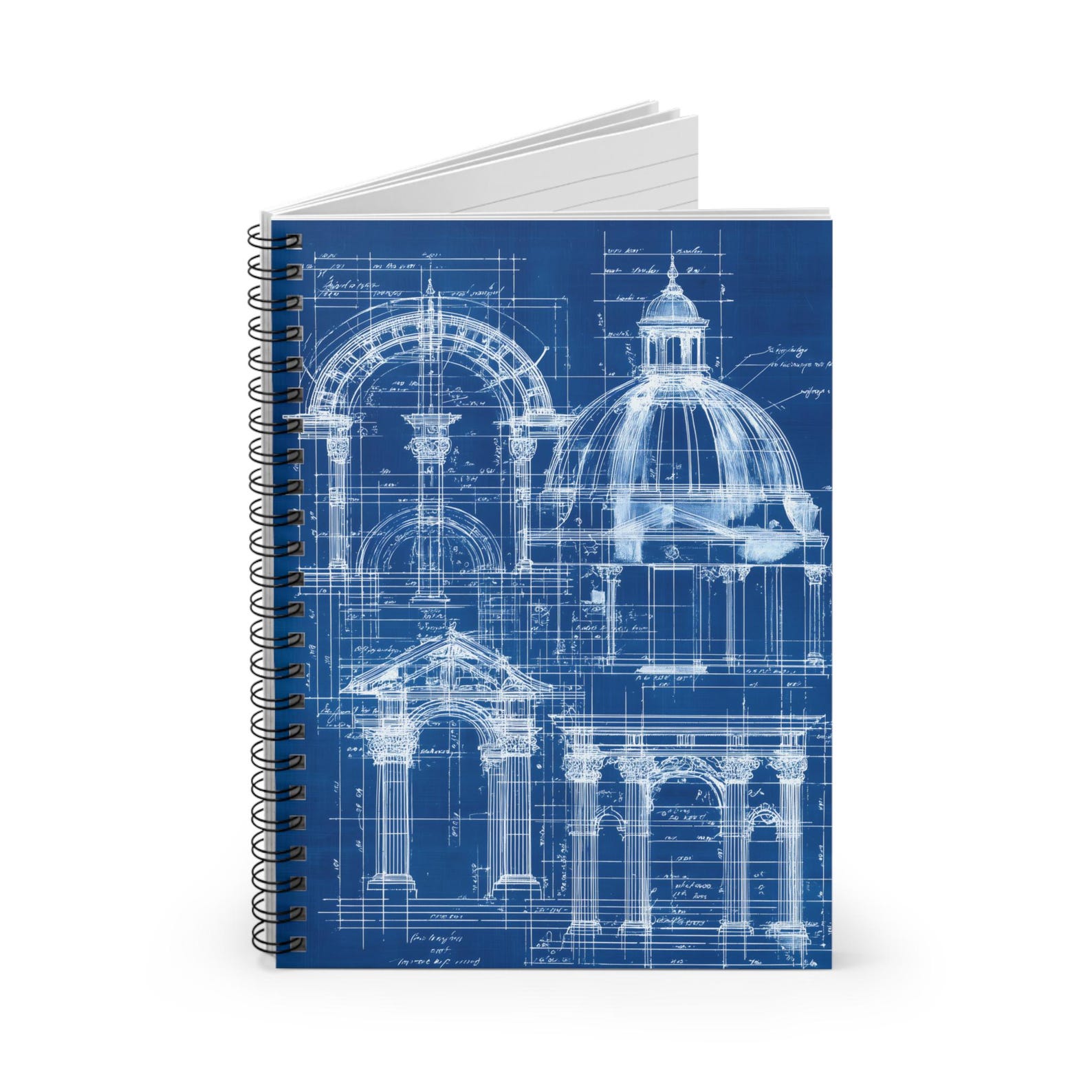 Architectural Blueprint Spiral Notebook | Ruled - Etsy