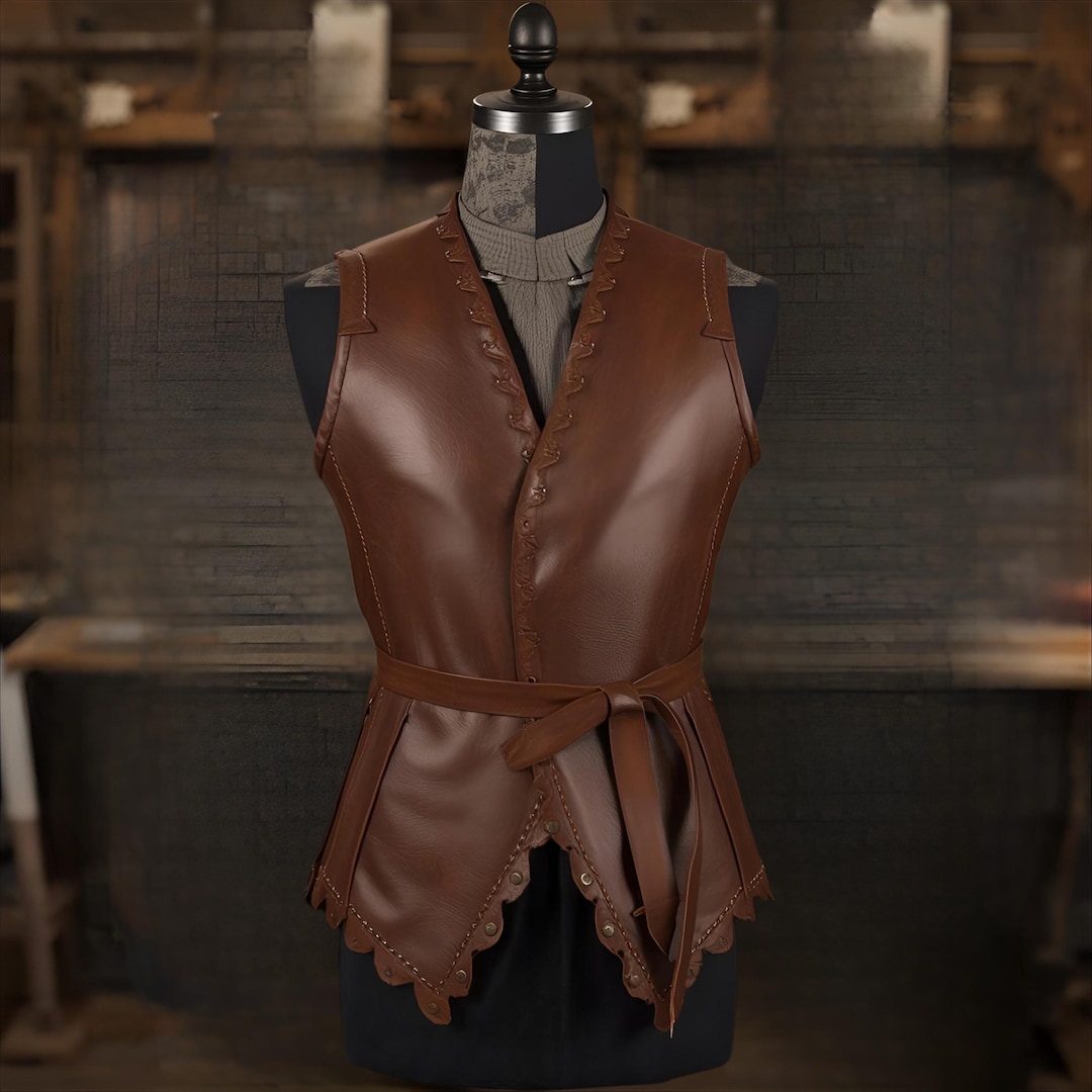 Rustic Leather Costume Vest – Genuine Leather for Fantasy Events - Etsy