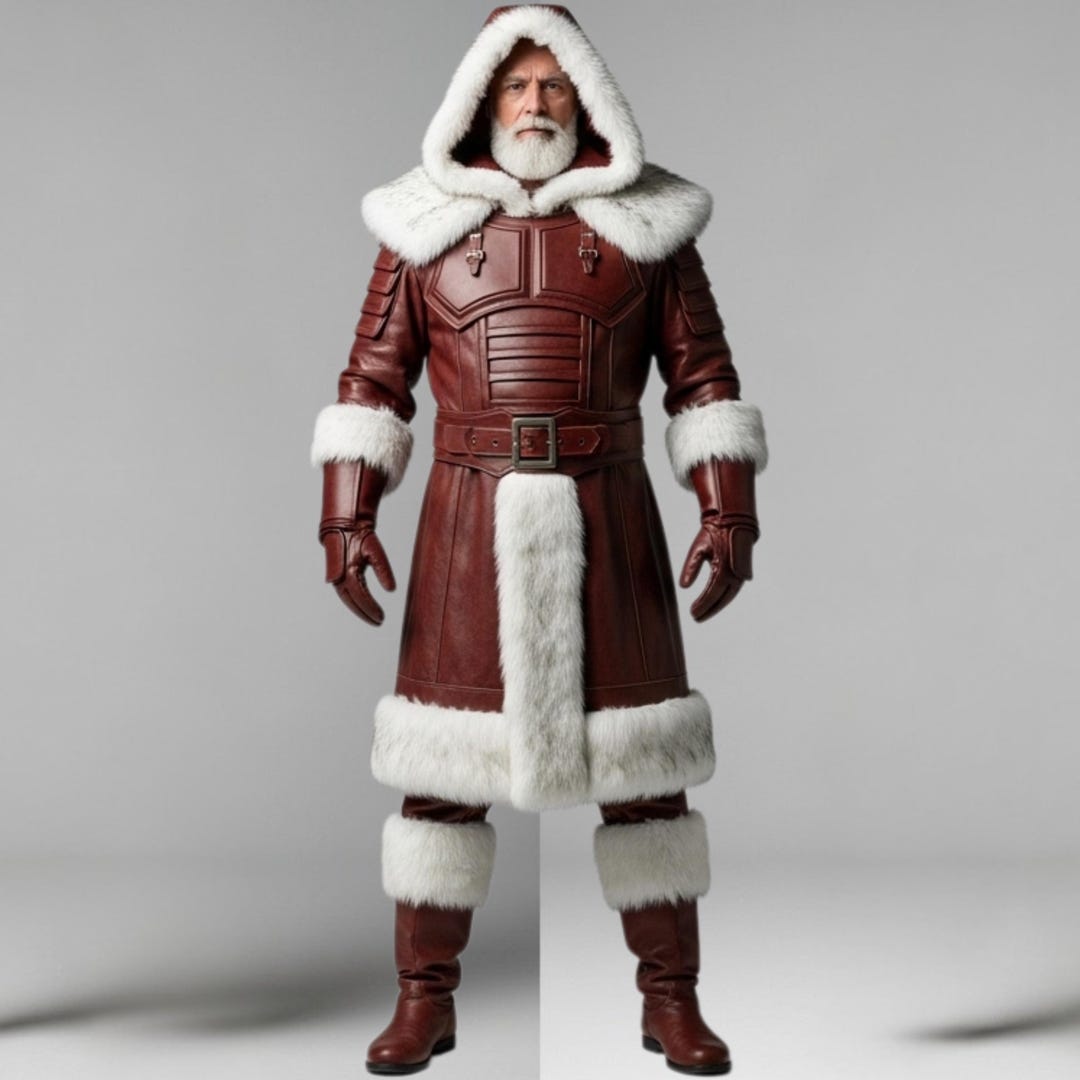 Red Leather Christmas Armor Outfit – Santa Cosplay Set - Etsy
