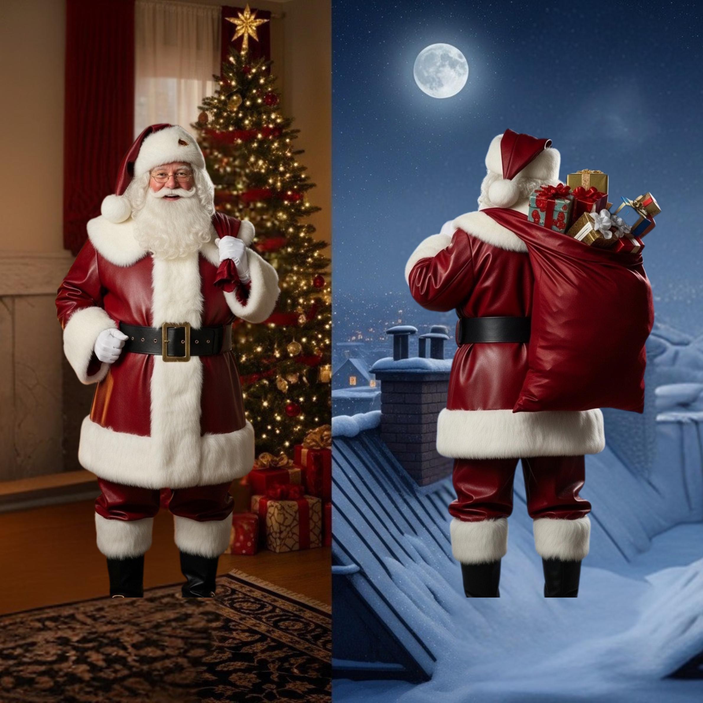 Real Leather Santa Costume – Handmade Christmas Suit - Etsy