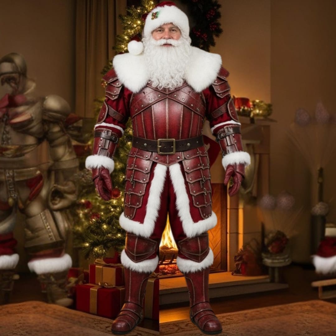 Warrior Santa Claus Armor – Handmade Genuine Leather Holiday Suit - Etsy