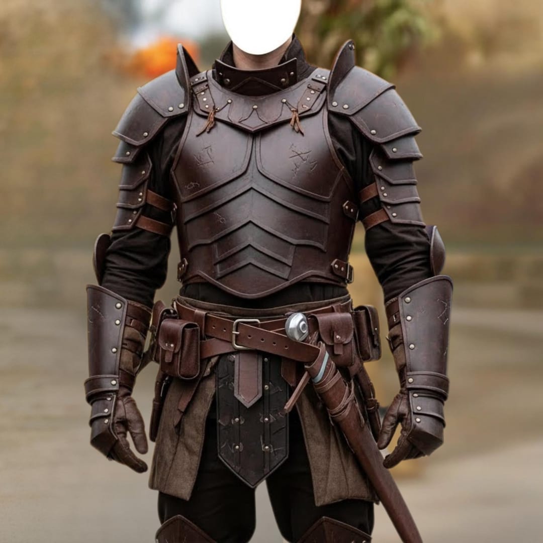 Genuine Leather Medieval Armor Costume – Full Body Handmade Fantasy Set ...