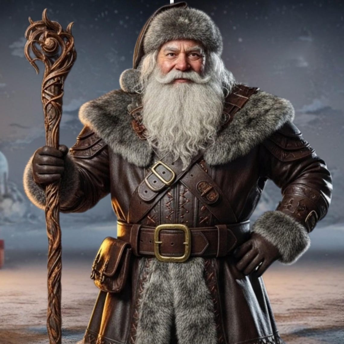 Genuine Leather Santa Outfit – Christmas Cosplay Coat - Etsy