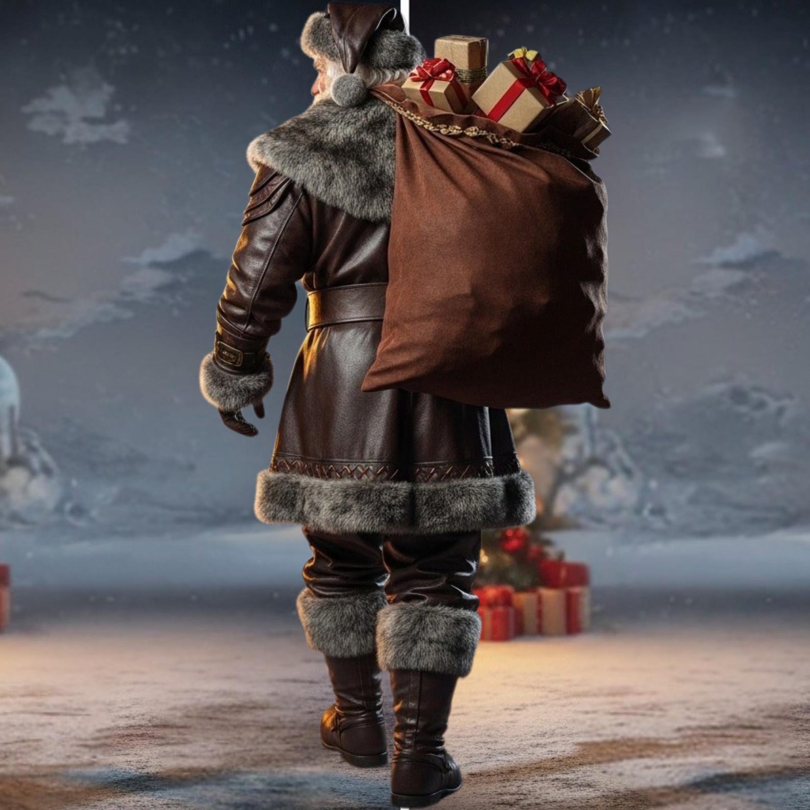 Genuine Leather Santa Outfit – Christmas Cosplay Coat - Etsy
