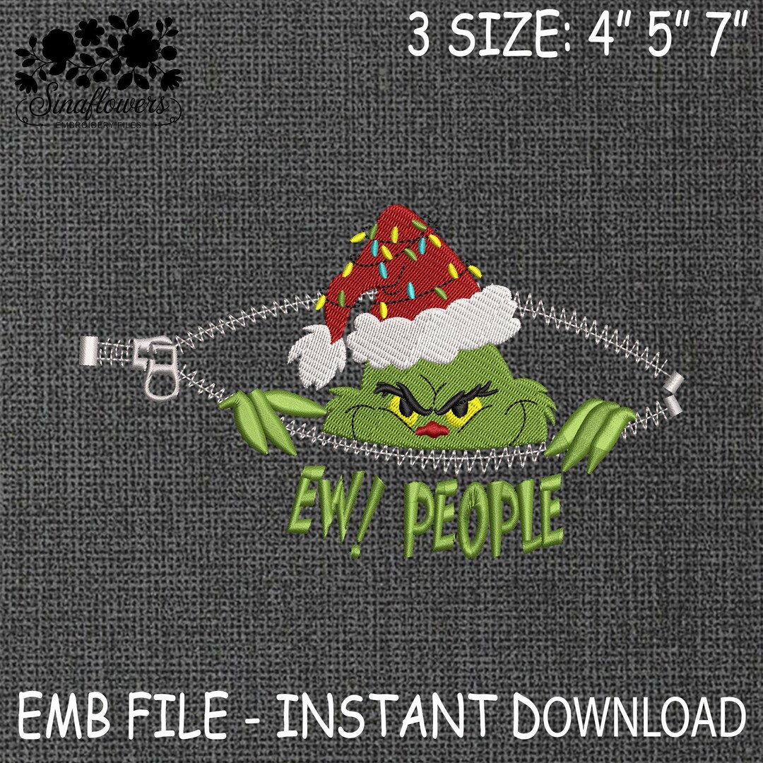 Eww People Embroidery Design, Christmas Embroidery Design, Christmas ...