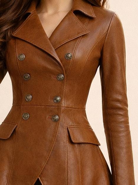 Women's Brown Leather Trench Coat, Trendy Long Tail Coat for Women - Etsy