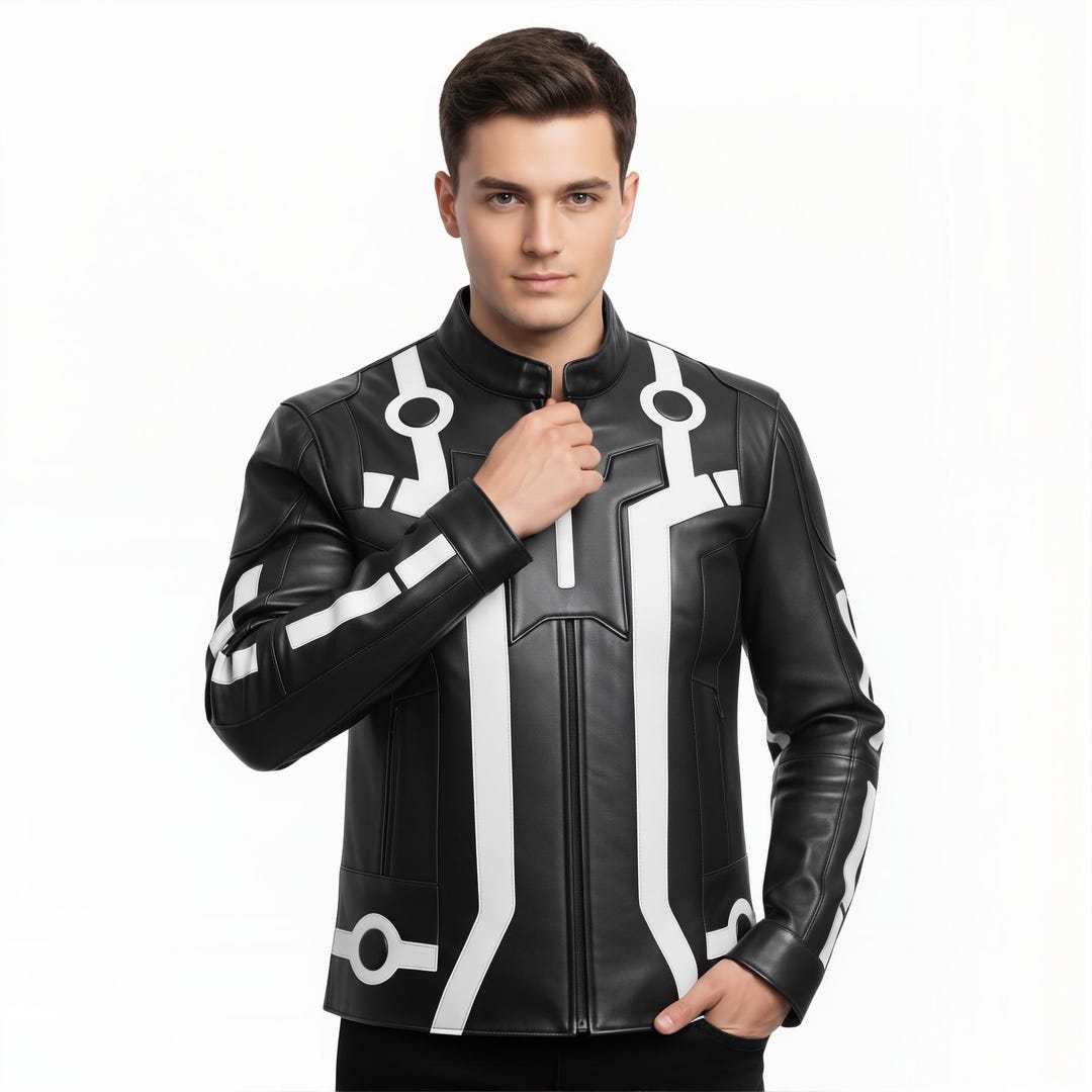 Tron Ares Inspired Jacket | Tech-wear Leather Biker | Cosplay Jackets ...