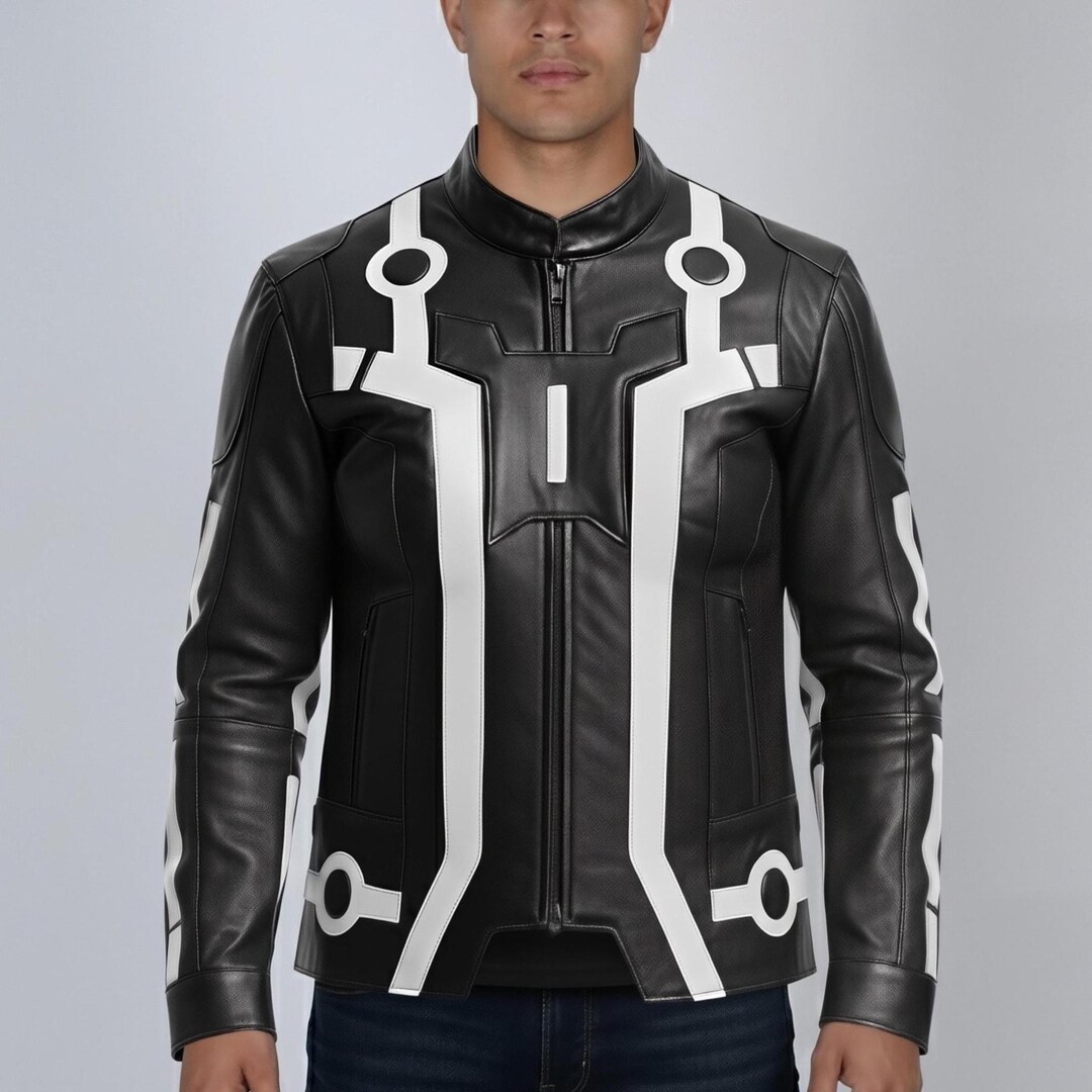 Tron Ares Inspired Jacket | Techwear Leather Biker | Cosplay Jackets - Etsy