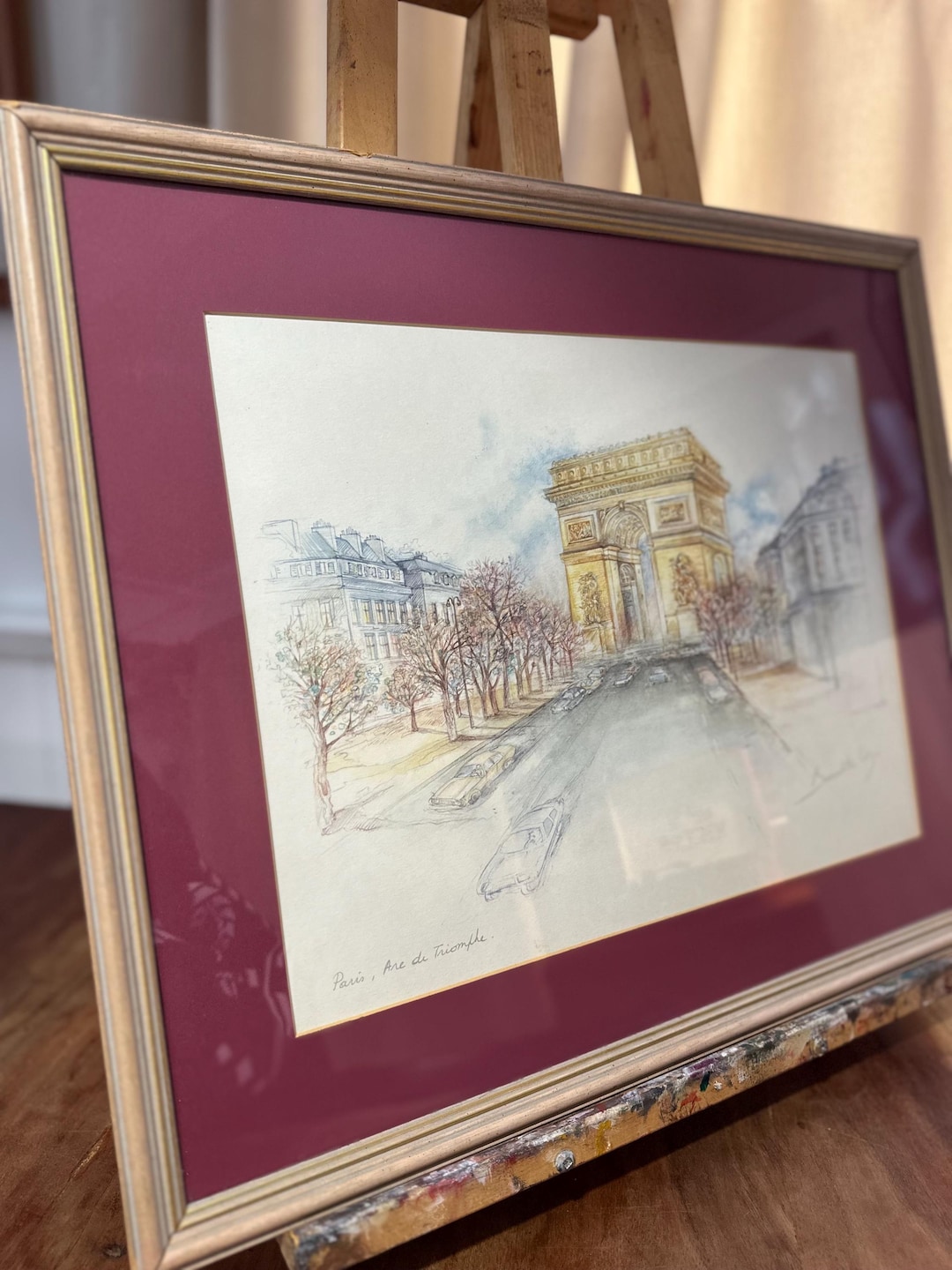 Eiffel Tower&arc De Triomphe Vintage Framed Arts Prints Wood Frames ...