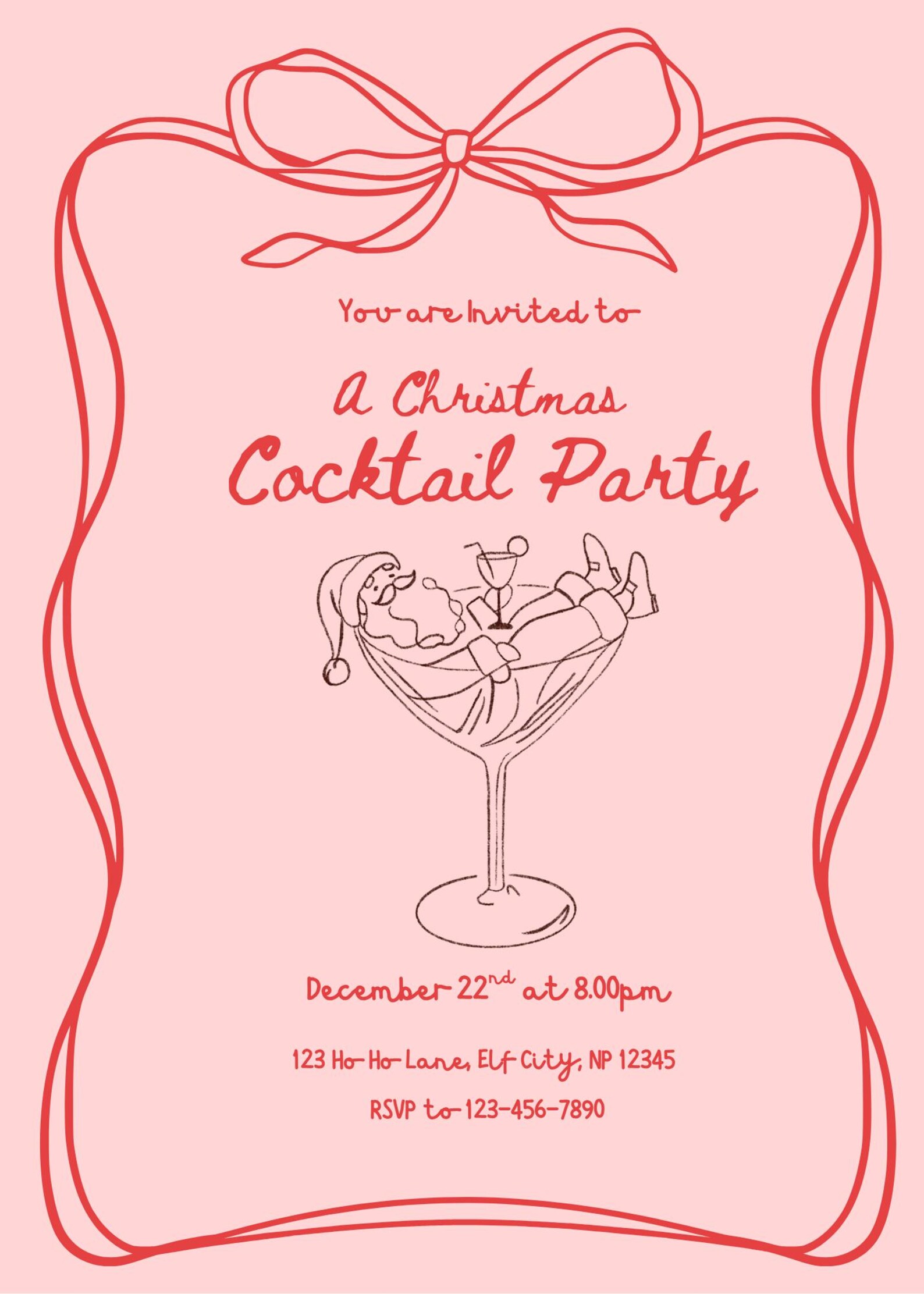 Christmas Cocktail Party Invitation - Etsy