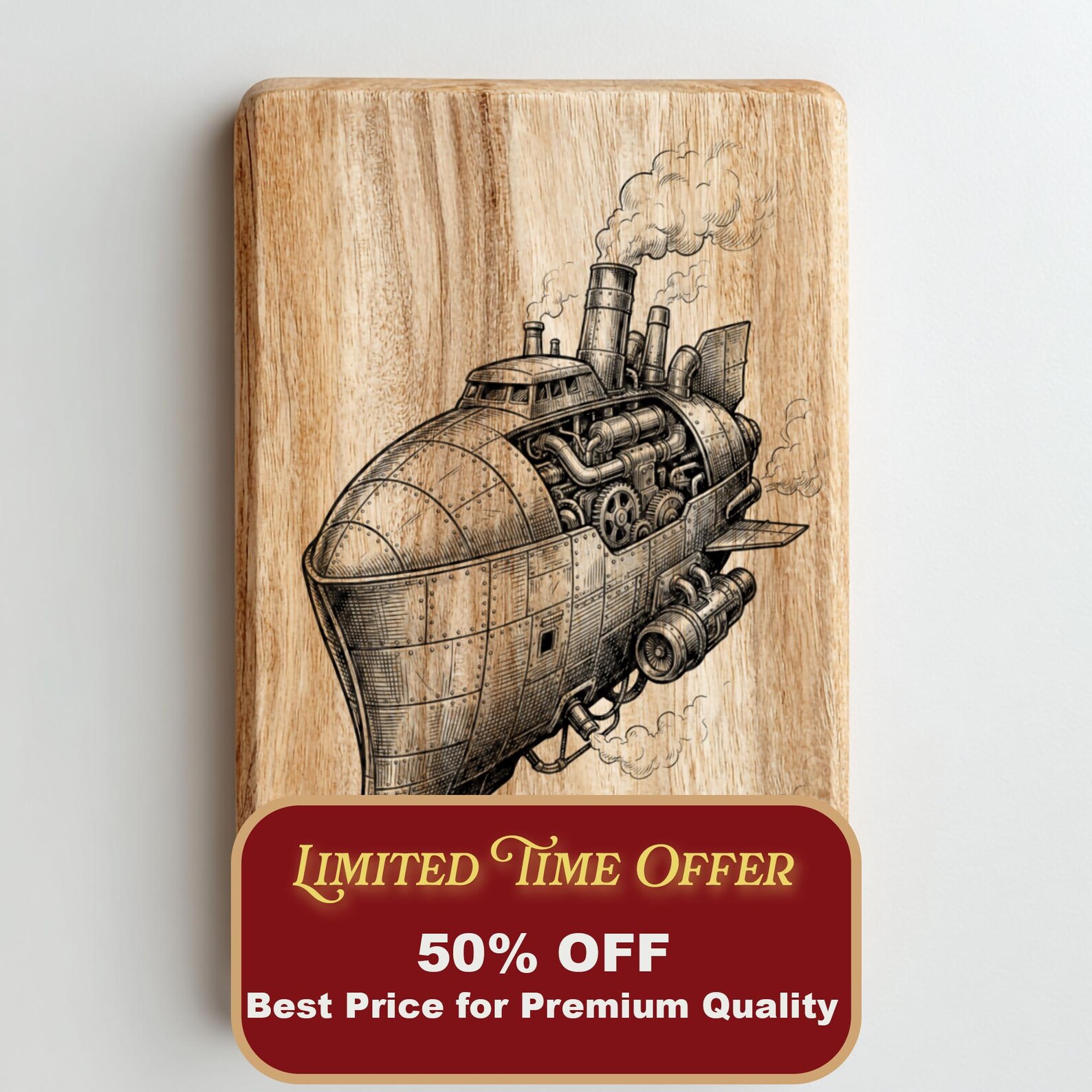 Steampunk Blueprint Art | Mechanical Cutaway | Laser Engraver File ...