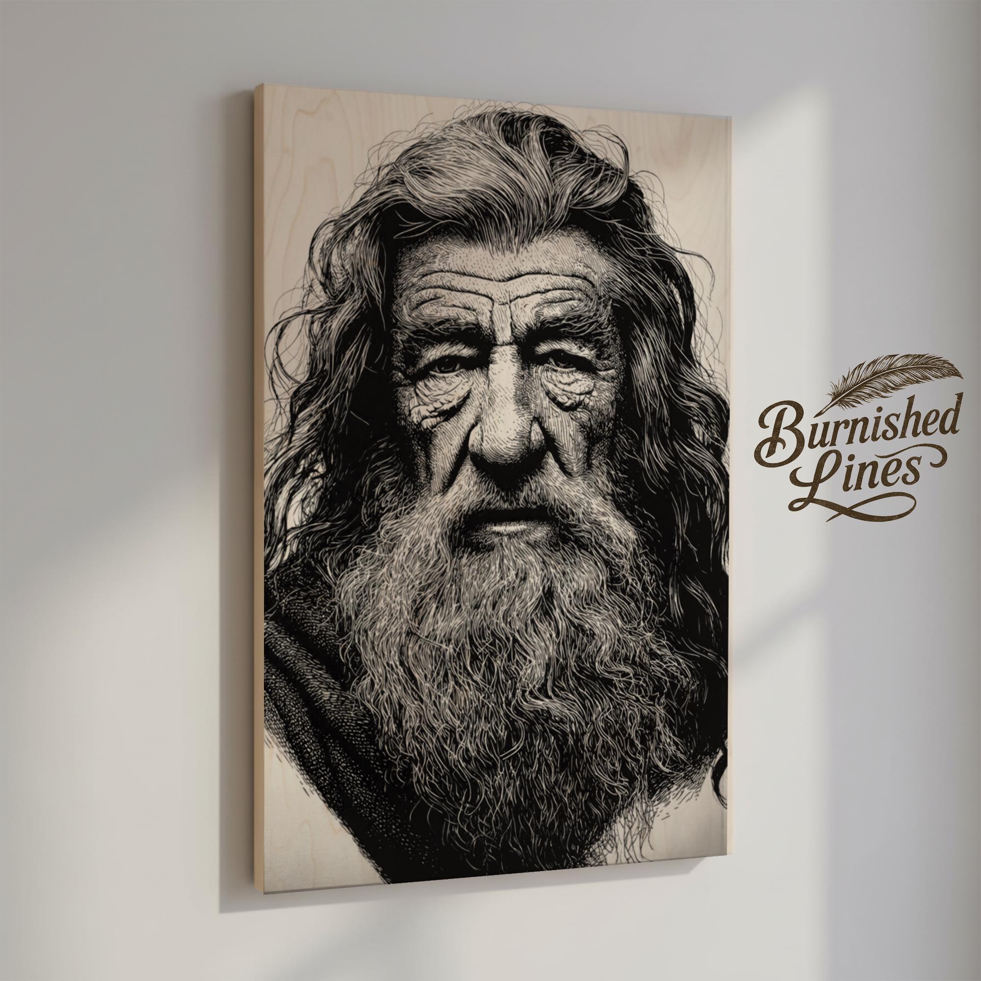 Wizard Portrait Dithered PNG | Laser Engraving File, Pyrography - Etsy