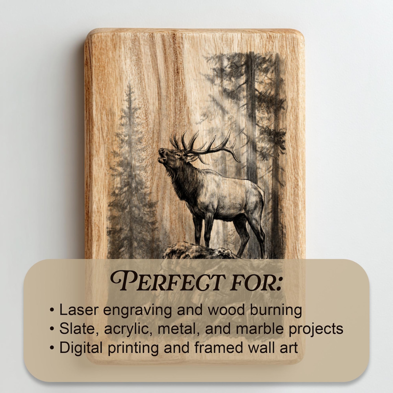 Bugling Elk Engraving | Wildlife Laser Cut File (PNG JPG) - Etsy