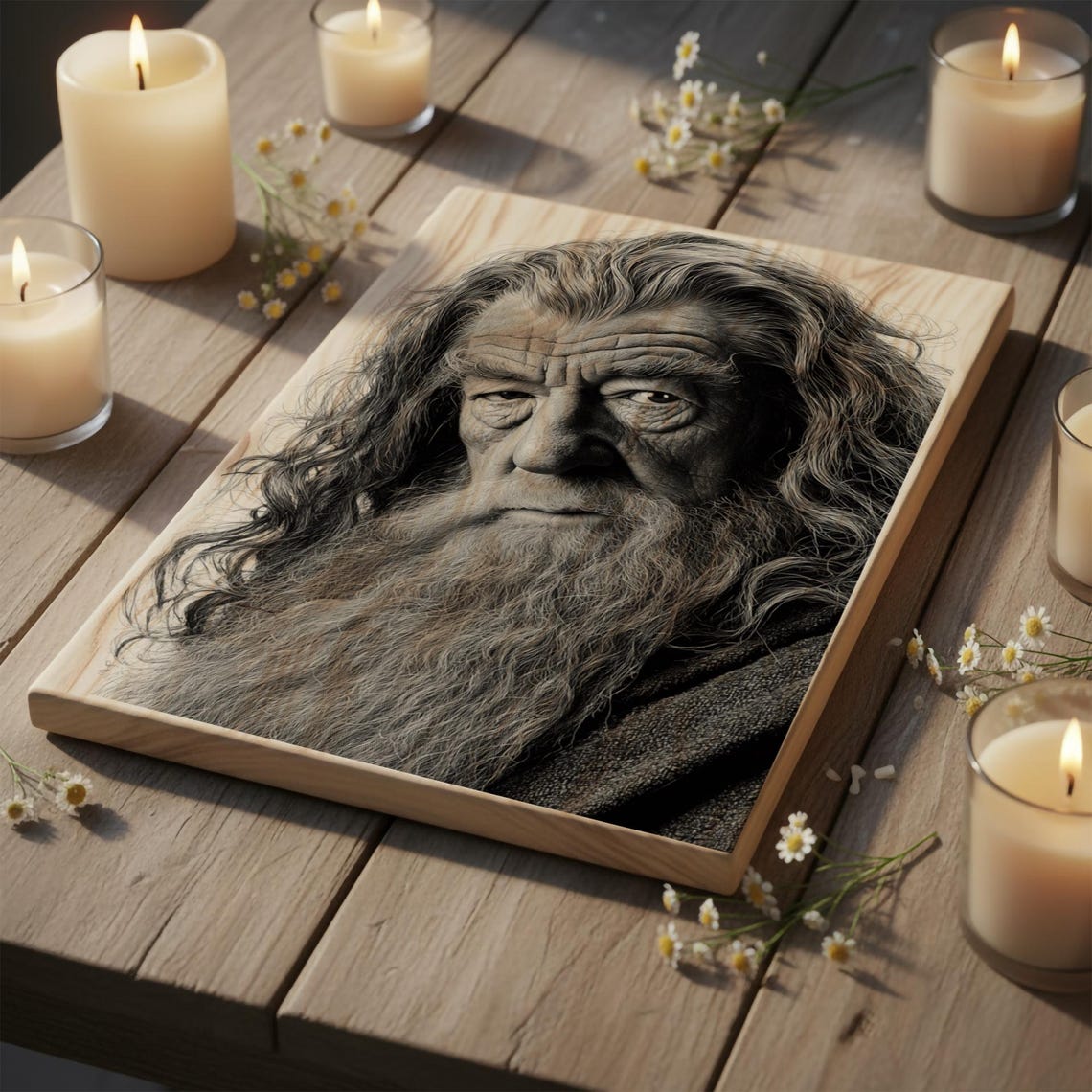 Wizard Portrait PNG | Dithered Laser Engraving File - Etsy