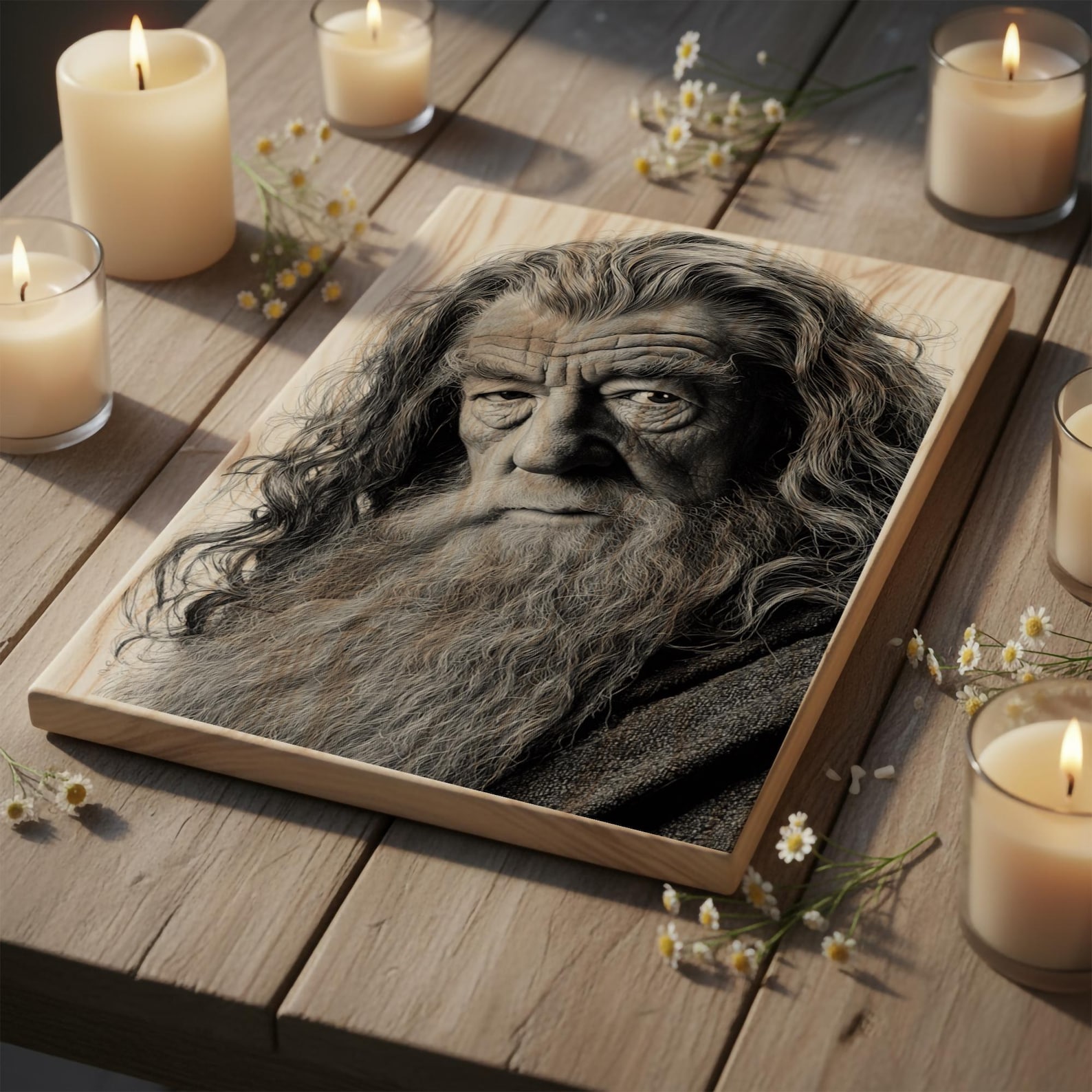 Wizard Portrait PNG | Dithered Laser Engraving File - Etsy