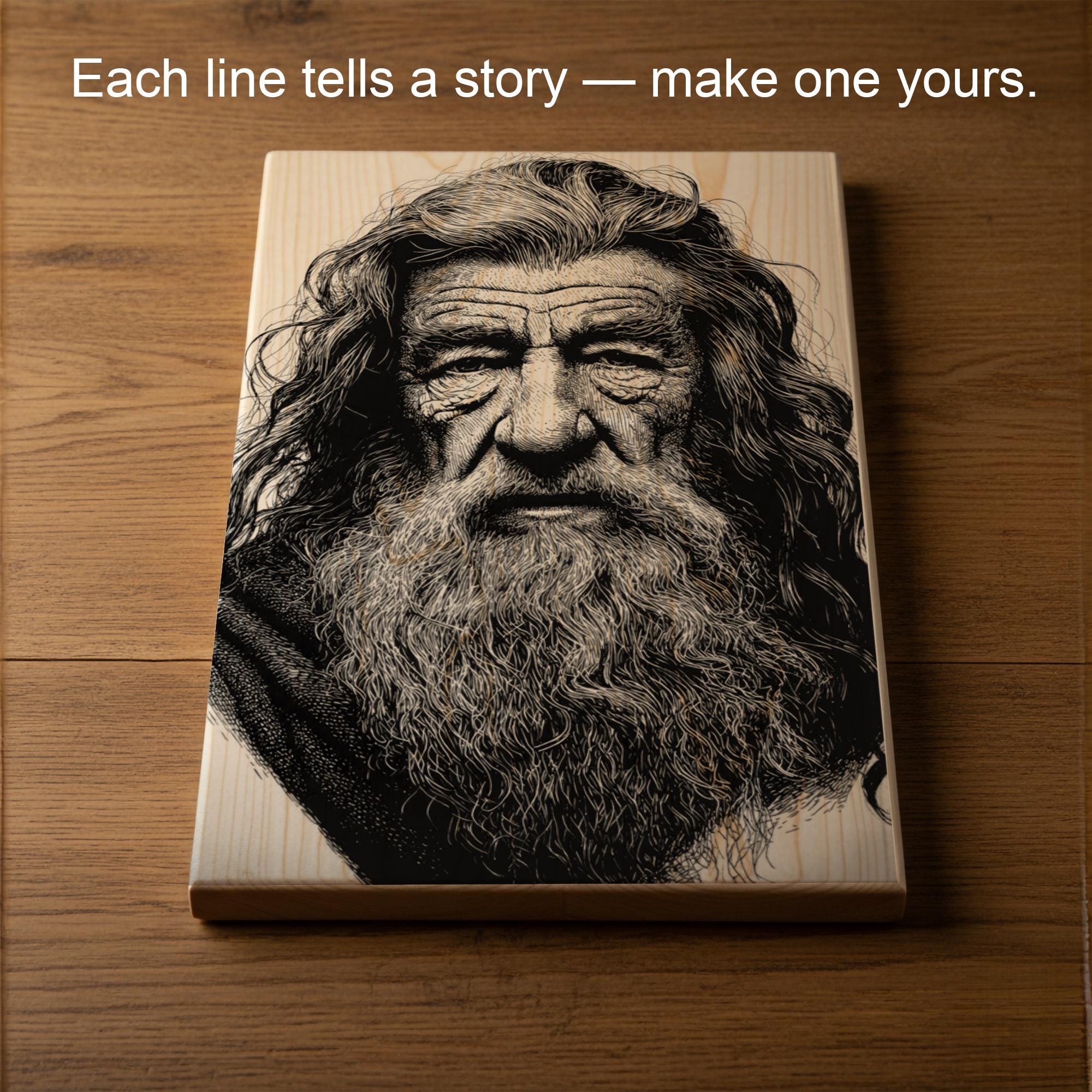 Wizard Portrait Dithered PNG | Laser Engraving File, Pyrography - Etsy
