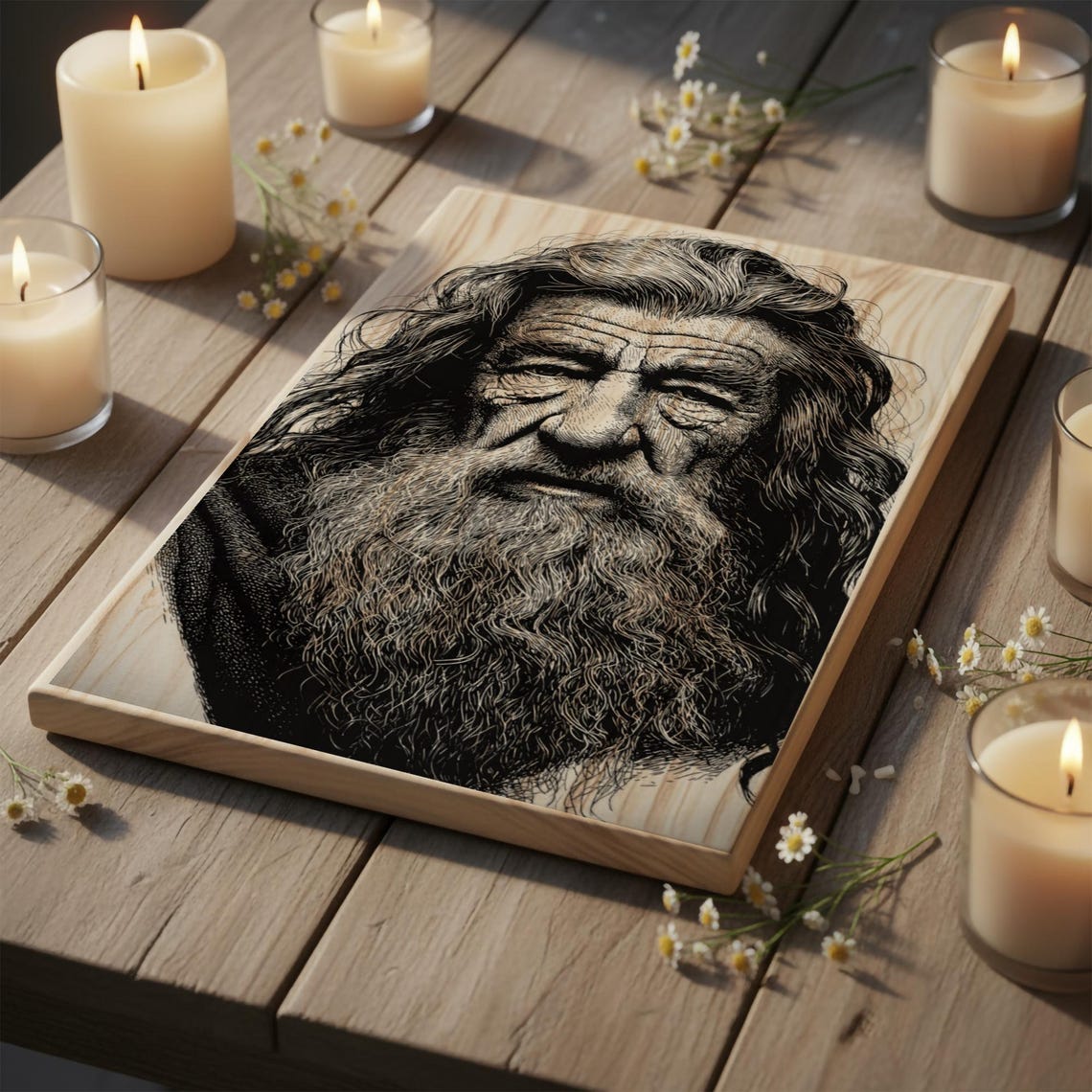 Wizard Portrait Dithered PNG | Laser Engraving File, Pyrography - Etsy