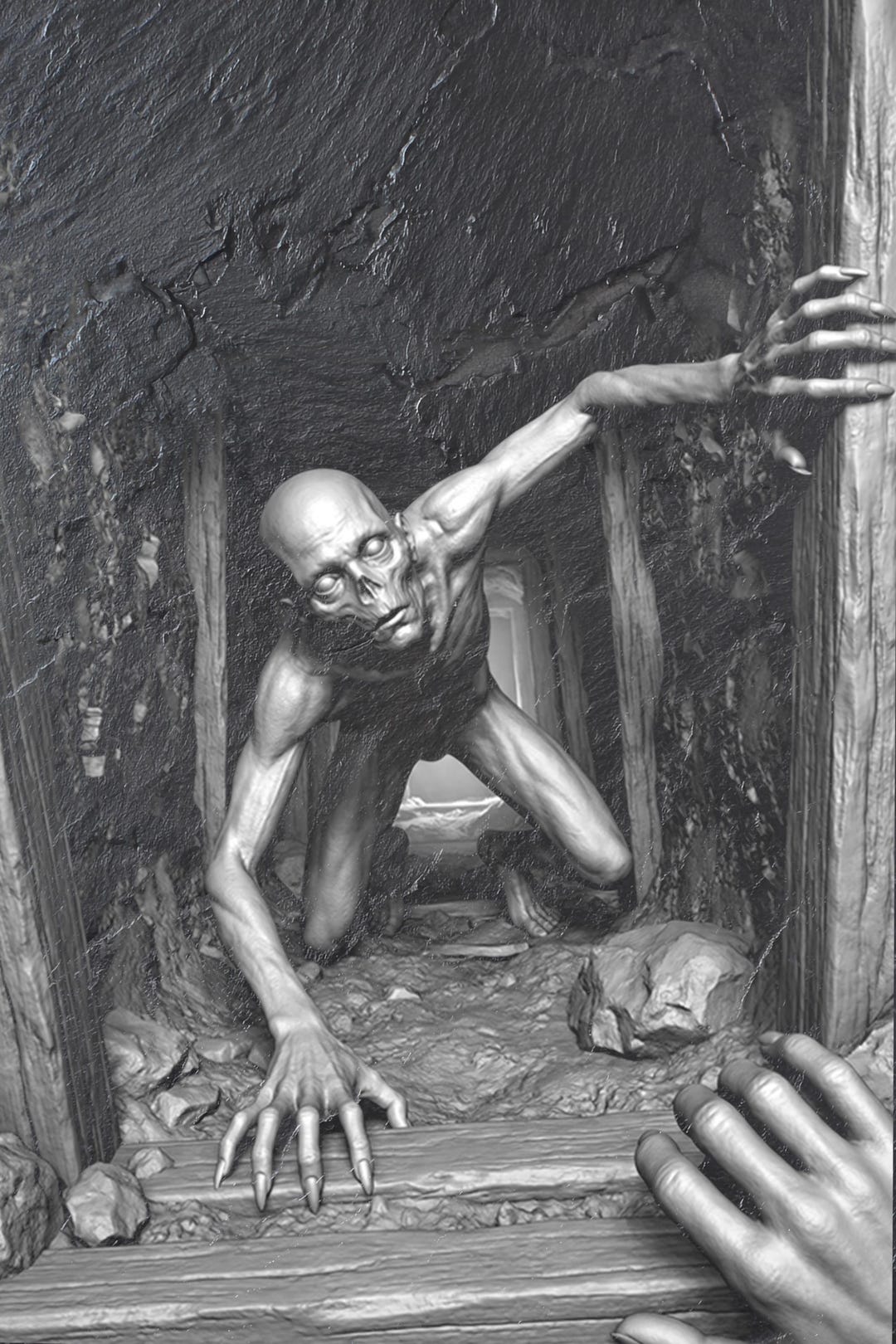 Creepy Zombie Tunnel Engraving | 3D Horror Art Template | Laser Ready ...