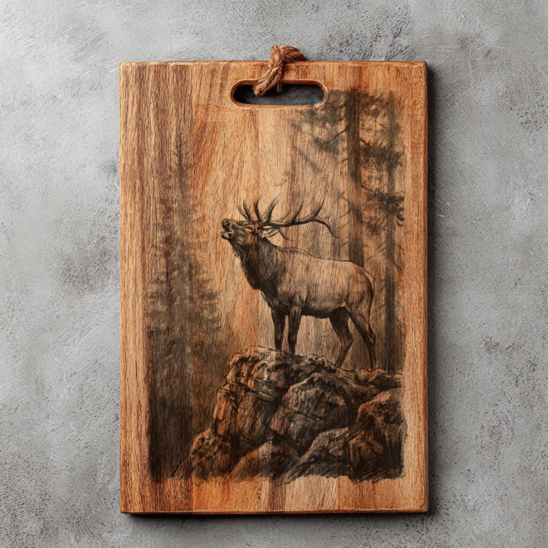 Bugling Elk Engraving | Wildlife Laser Cut File (PNG JPG) - Etsy