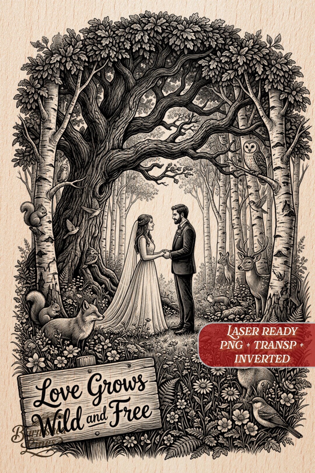 Enchanted Forest Wedding | Love Grows Wild & Free | Laser Engraving ...