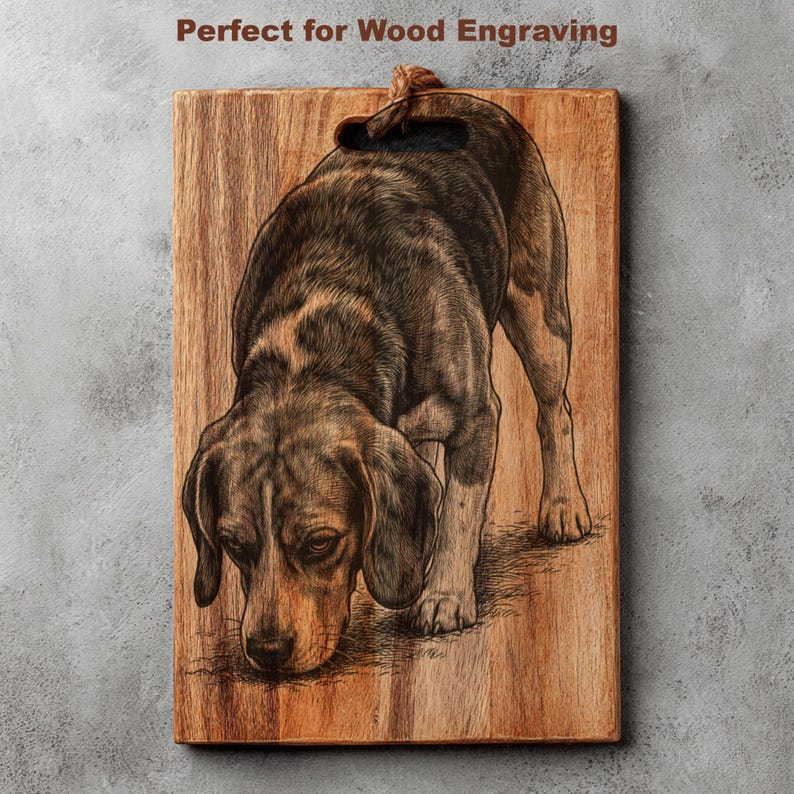 Hunting Beagle Art | Laser Engraving File | Pet Portrait | Wood Burn ...
