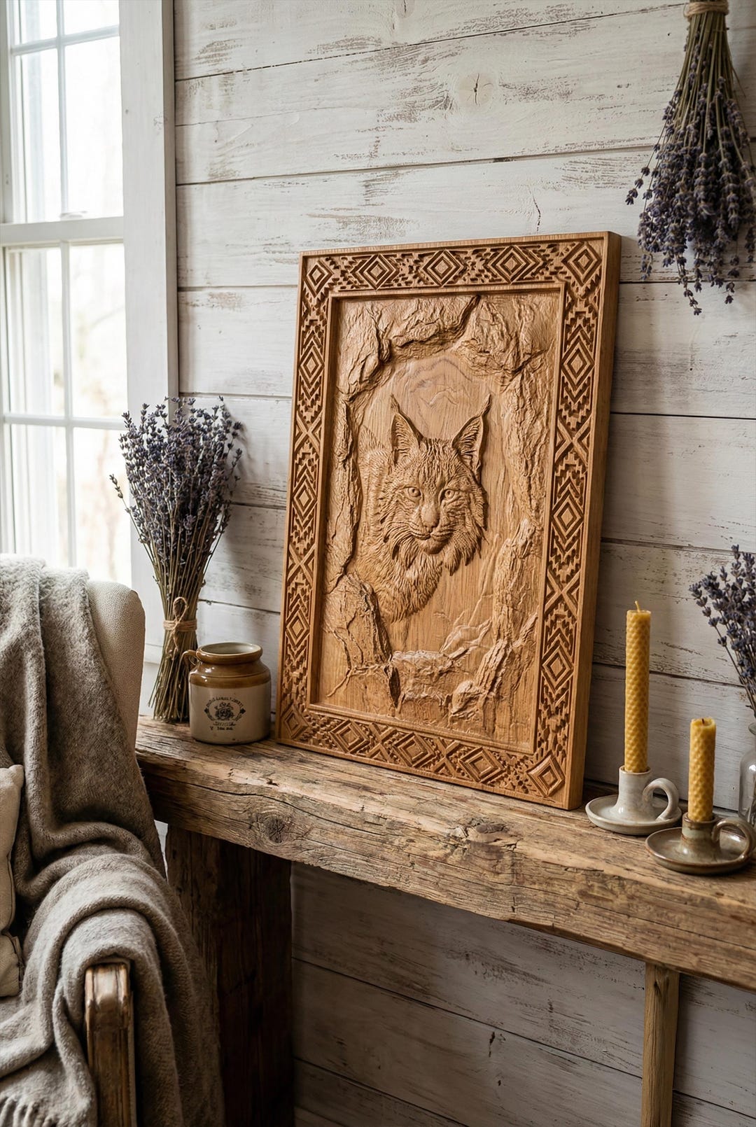 Lynx Cave 3D STL | CNC Router File | Wood Carving Model | Wildlife ...
