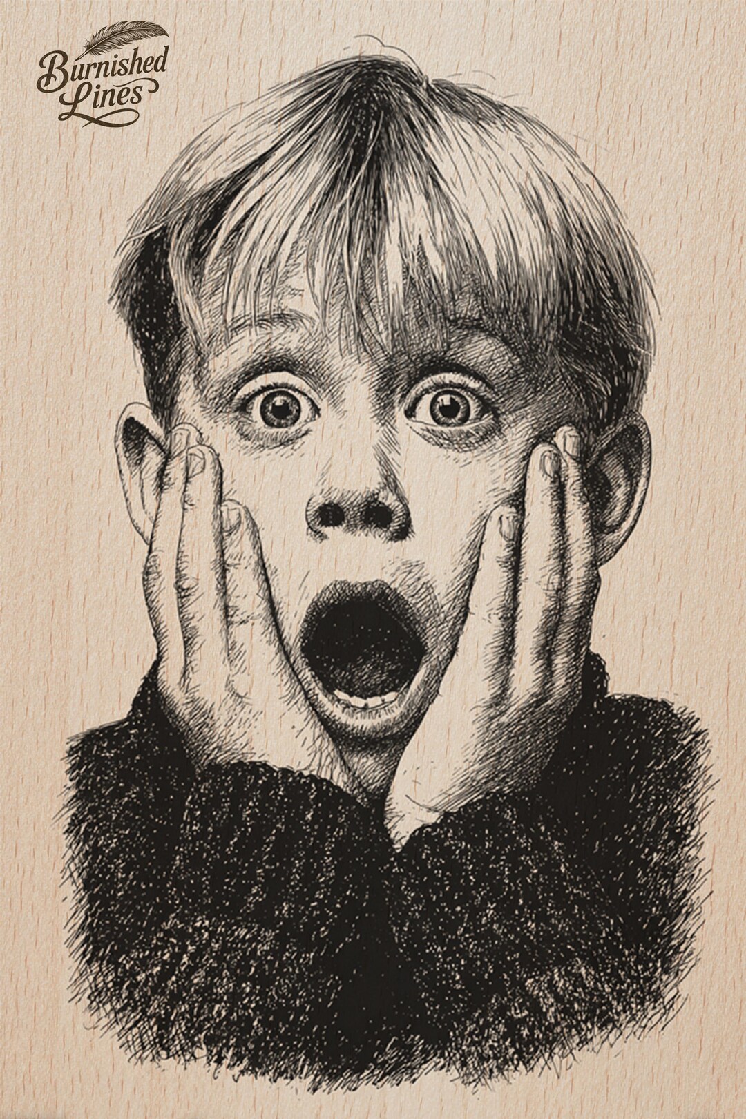 Screaming Boy Laser Cut File, Dithered PNG, Funny Pyrography Stencil - Etsy