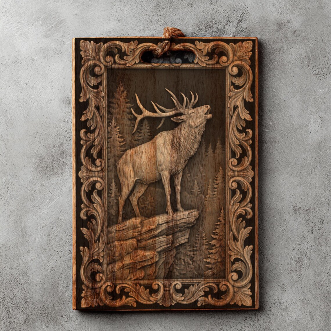 3D Elk Depth Map | Stag Laser Engraving File | CNC Relief Carving Model ...