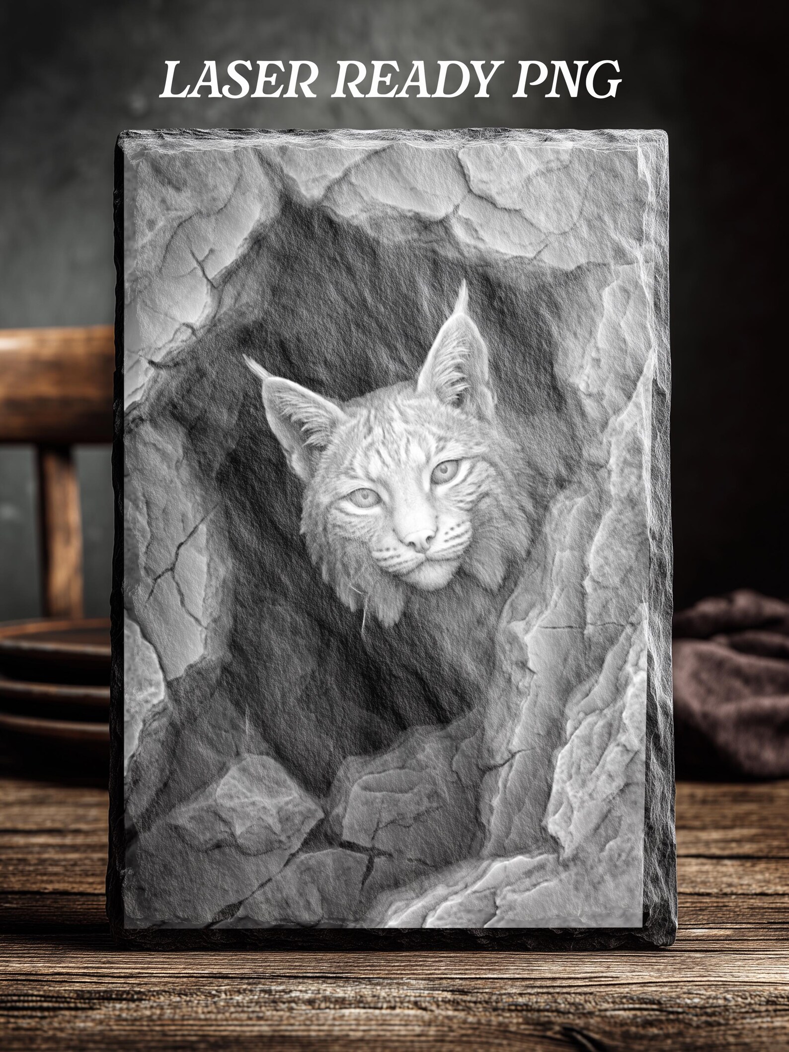 3D Lynx Cave Relief | Mountain Lion Engraving | Deep Etch File | Slate ...