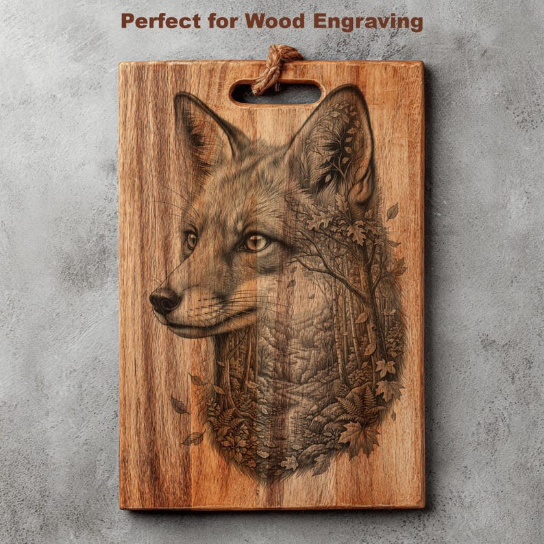 Fox Forest Portrait | Nature Scene Engraving | Laser Pyrography CNC ...