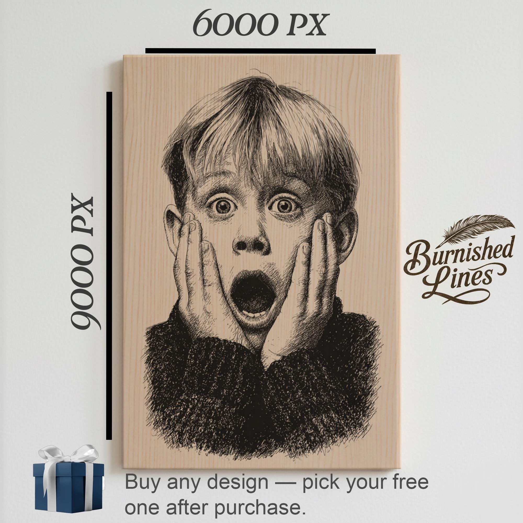 Screaming Boy Laser Cut File, Dithered PNG, Funny Pyrography Stencil - Etsy