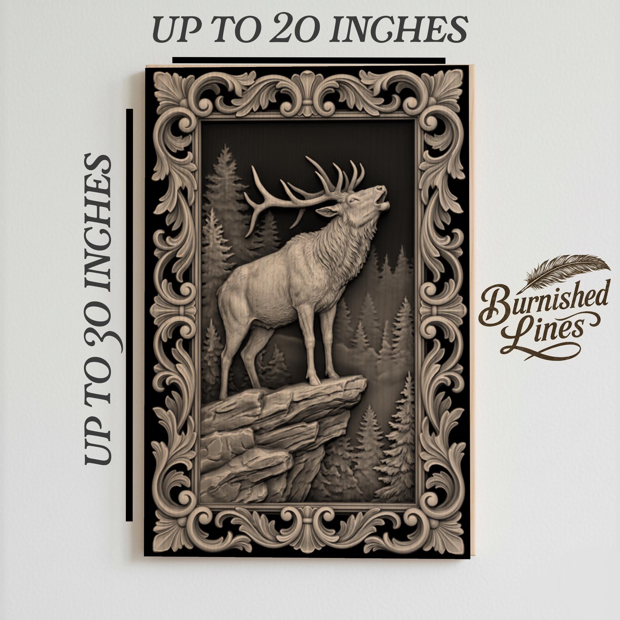 3D Elk Depth Map | Stag Laser Engraving File | CNC Relief Carving Model ...