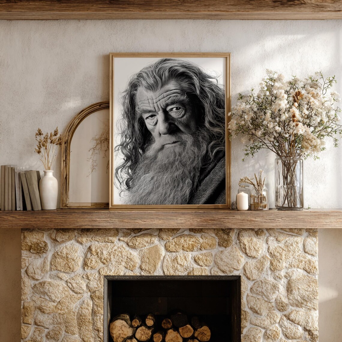 Wizard Portrait PNG | Dithered Laser Engraving File - Etsy