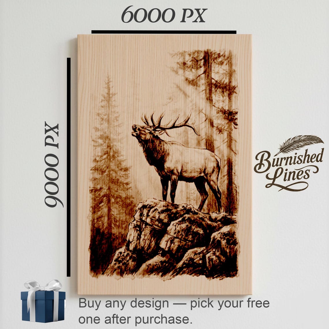 Bugling Elk Engraving | Wildlife Laser Cut File (PNG JPG) - Etsy