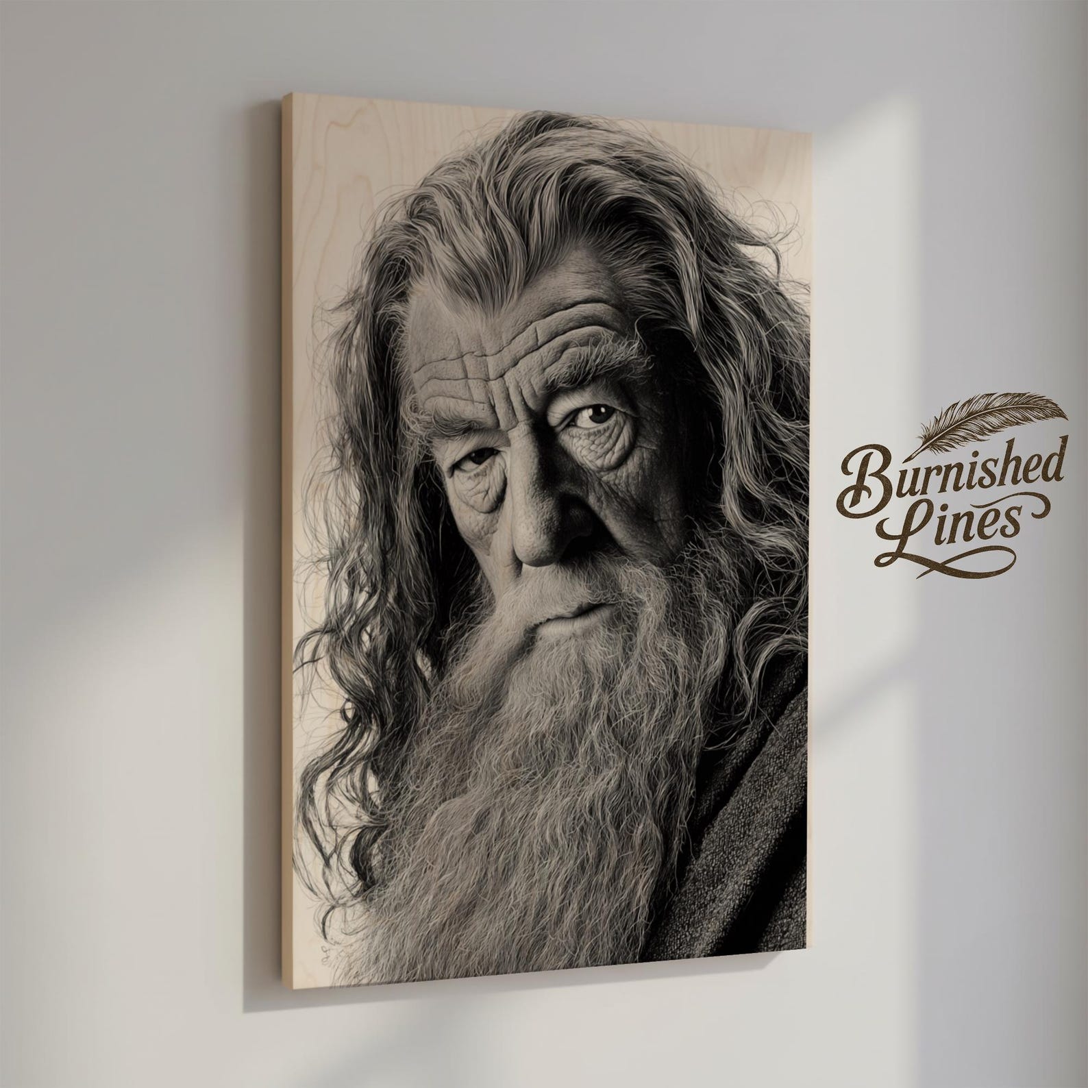 Wizard Portrait PNG | Dithered Laser Engraving File - Etsy