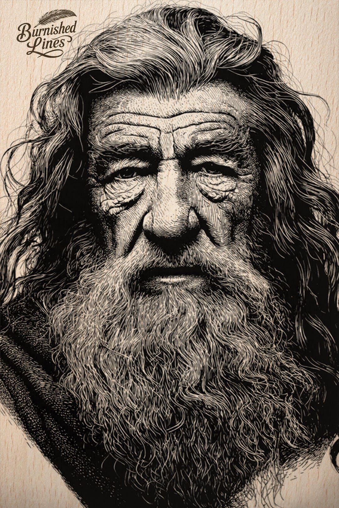 Wizard Portrait Dithered PNG | Laser Engraving File, Pyrography - Etsy