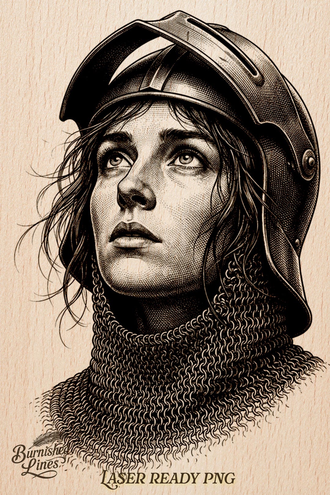 Joan of Arc Portrait | Female Knight Face | Detailed Chainmail Art ...