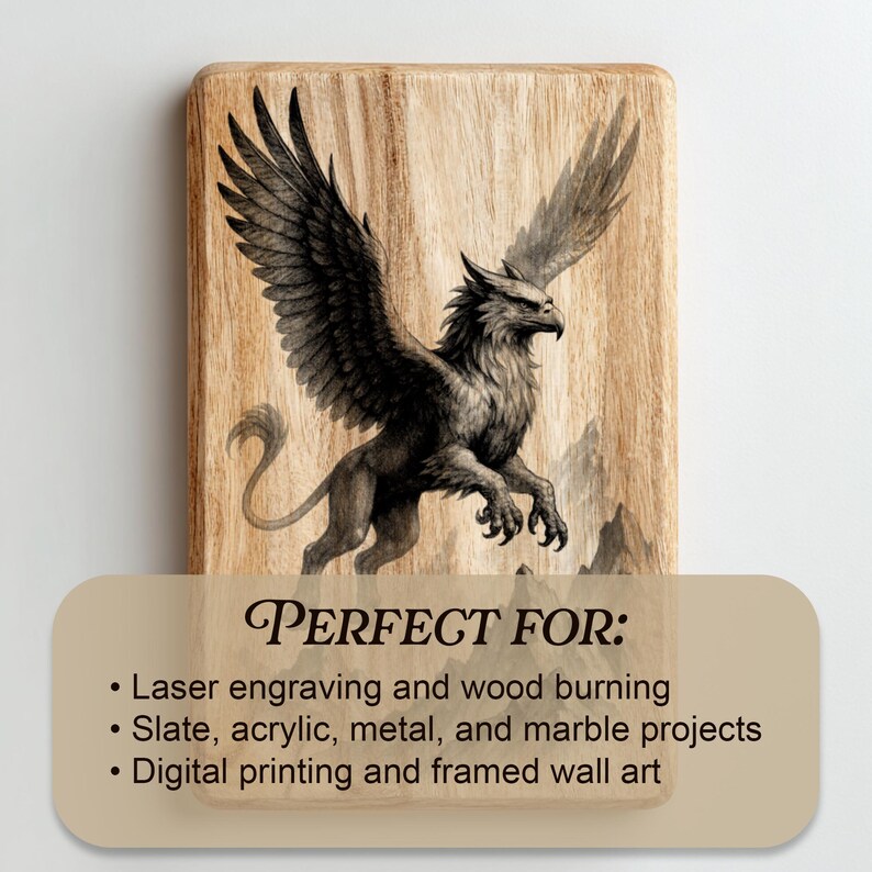 Majestic Griffin PNG | Laser Cut File, Pyrography Stencil - Etsy